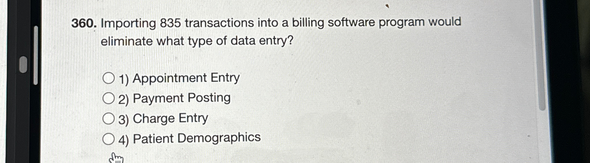 Solved Importing 835 ﻿transactions into a billing software | Chegg.com