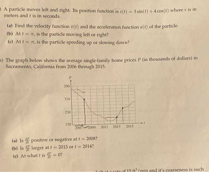 Solved A particle moves left and right. Its position | Chegg.com