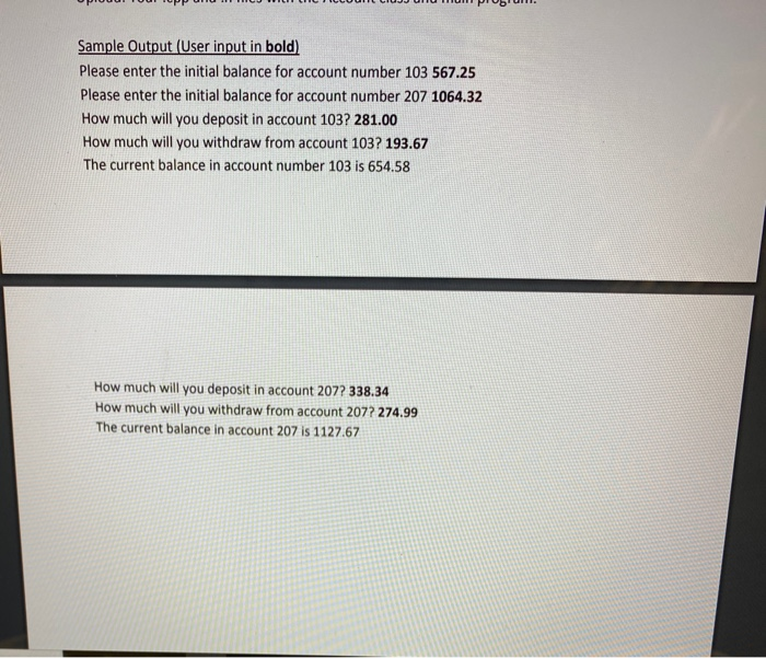 Solved Create an Account class in C++ that implements this | Chegg.com