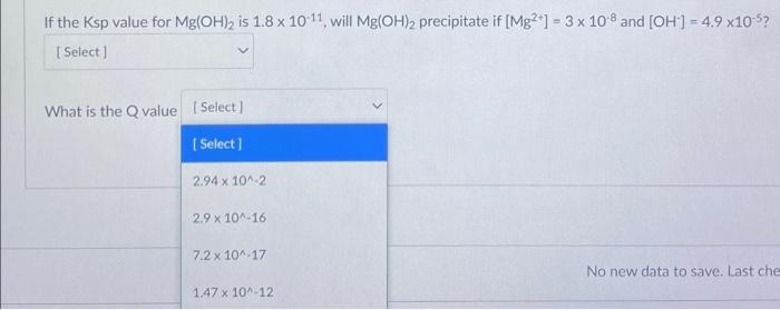 Solved Will a precipitate form because Q greater than K?OR | Chegg.com