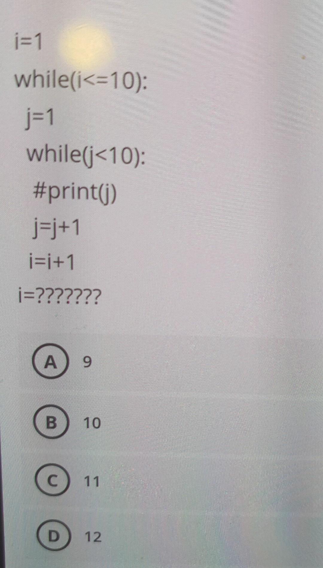 Solved i=1 while(i