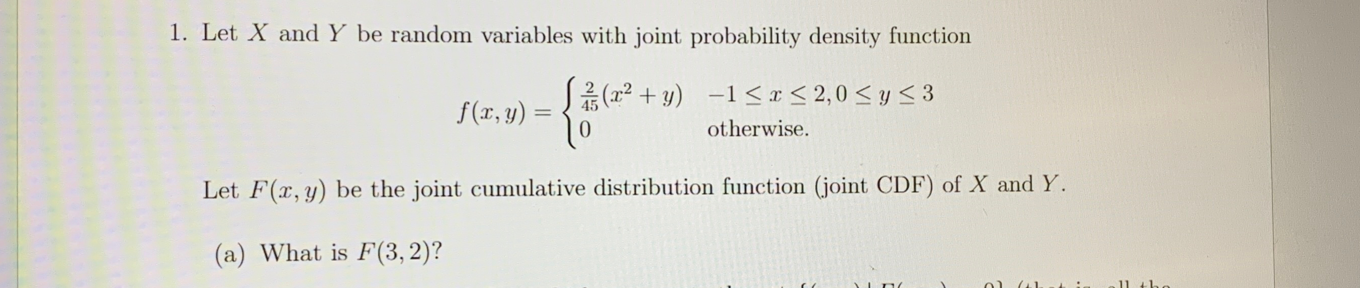 Solved Let x ﻿and Y ﻿be random variables with joint | Chegg.com