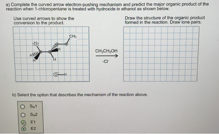 Solved a) Complete the curved arrow electron-pushing | Chegg.com