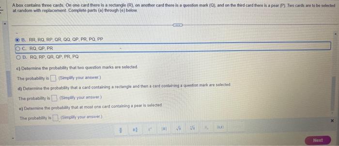 Solved A box contains three cards. On one card there is a | Chegg.com