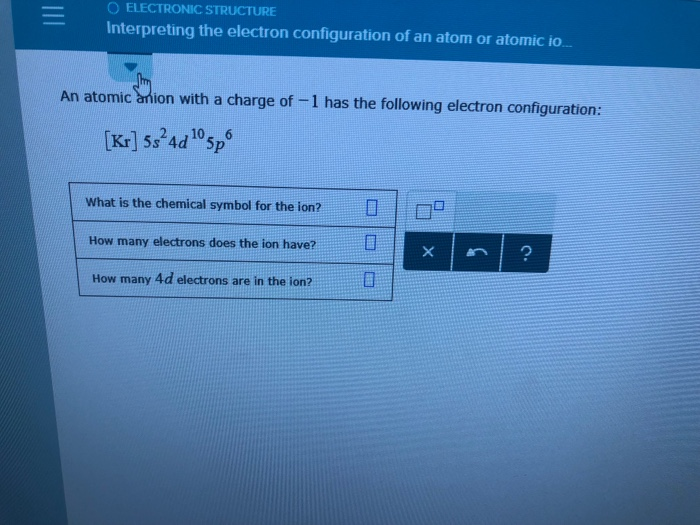 Solved O ELECTRONIC STRUCTURE Interpreting the electron | Chegg.com