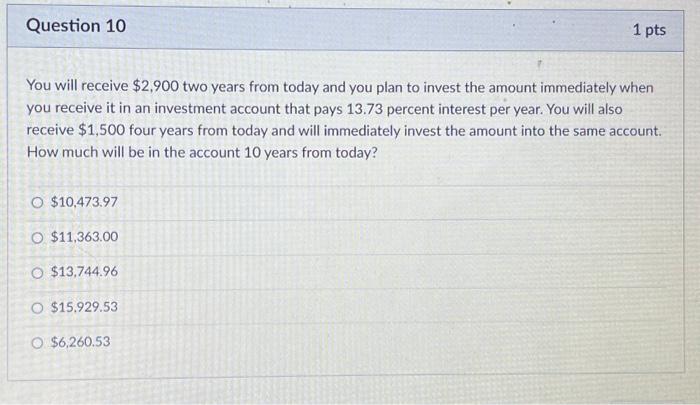 Solved You will receive $2,900 two years from today and you | Chegg.com