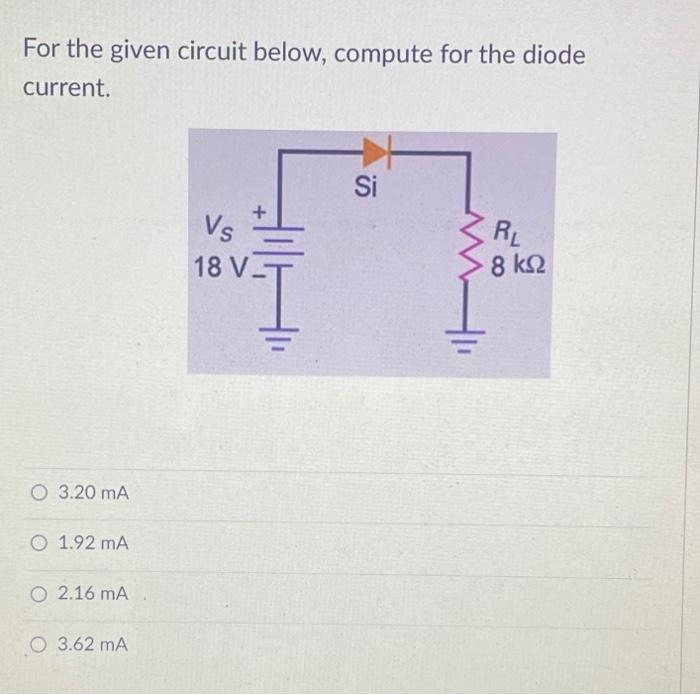 Solved Solve the voltage across germanium diode of the given | Chegg.com