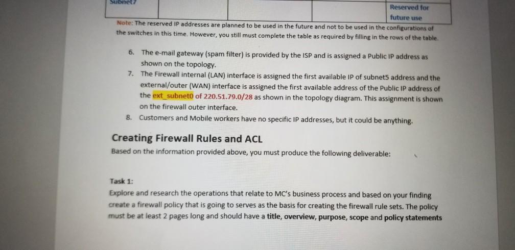 Styles Firewall Policy and ACL Lab Assignment: | Chegg.com