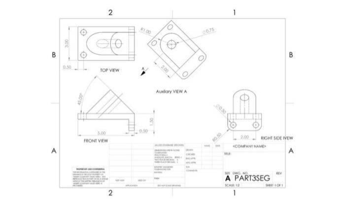 Solved Draw the front view, 2 auxiliary views, and the | Chegg.com