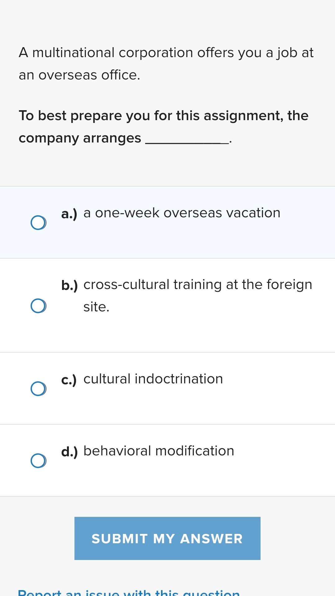 Solved A multinational corporation offers you a job at an | Chegg.com