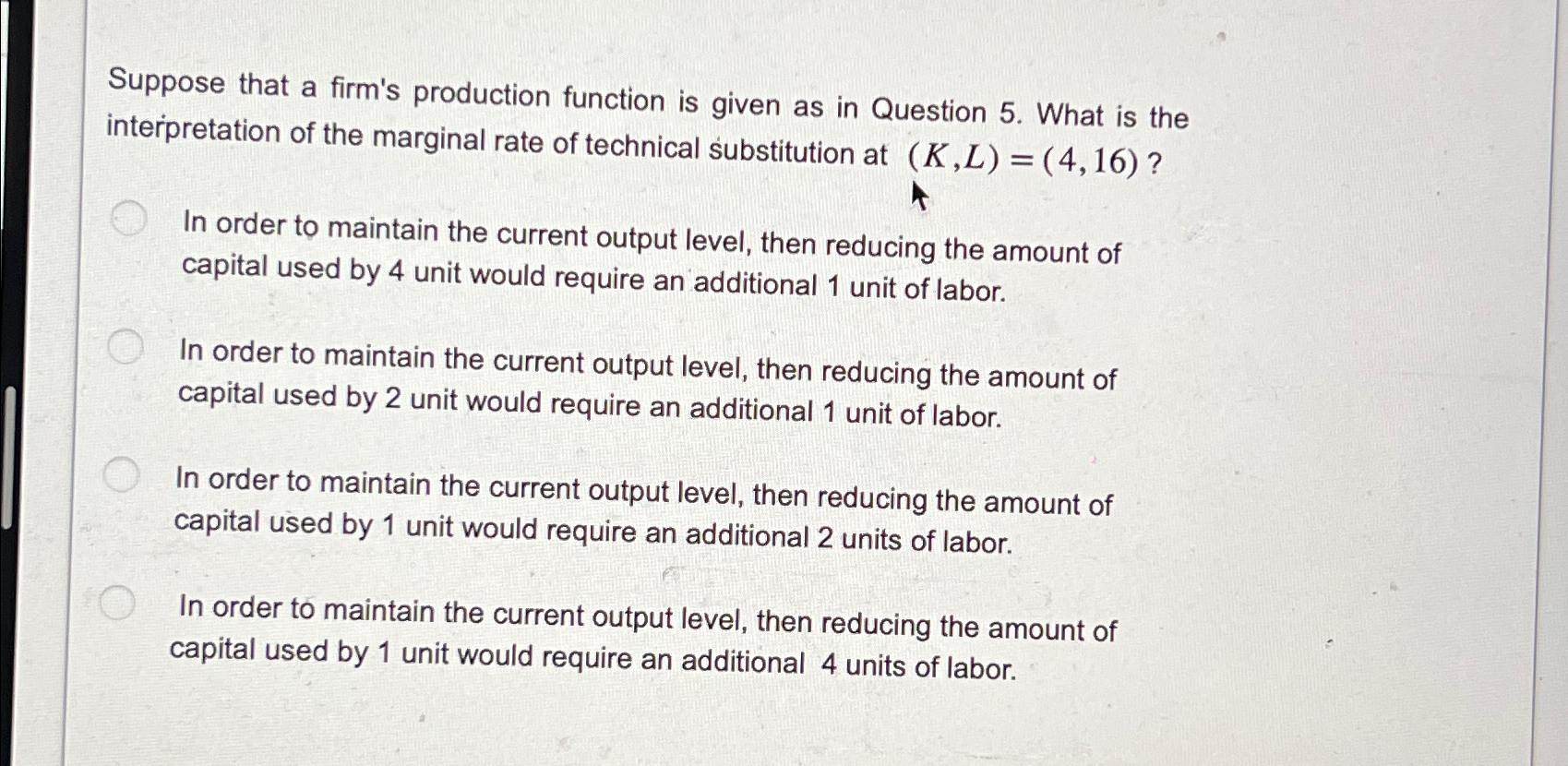 Solved Suppose that a firm's production function is given as | Chegg.com