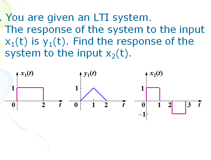 Solved 3. You are given an LTI system. The response of the | Chegg.com