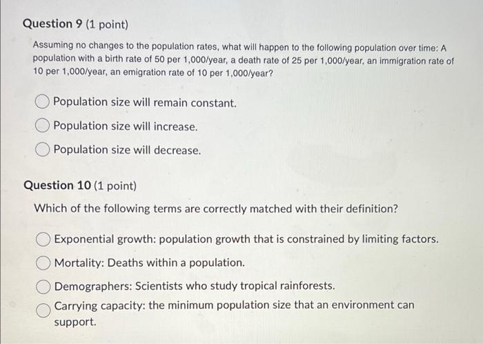 Solved Assuming no changes to the population rates, what | Chegg.com