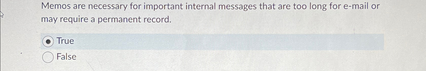 Solved Memos are necessary for important internal messages | Chegg.com