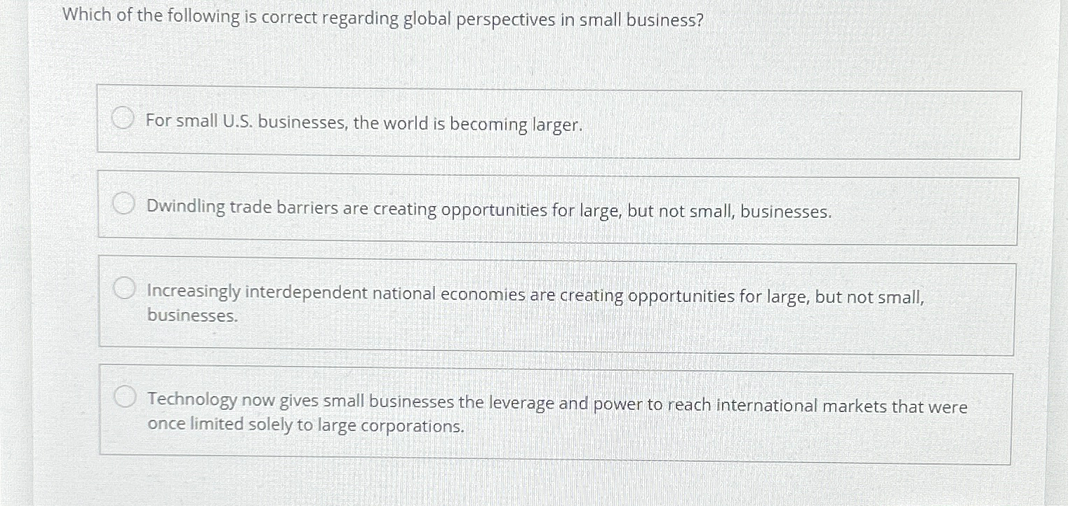 Solved Which of the following is correct regarding global | Chegg.com