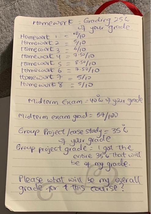 Solved Grading 25a Homework of your grade. Homework "%10 | Chegg.com