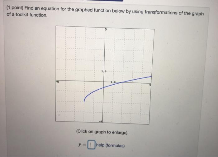 Solved (1 point) Find an equation for the graphed function | Chegg.com