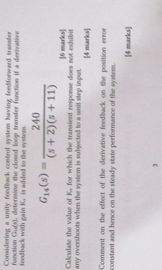 Solved Considering a unity feedback control system having | Chegg.com