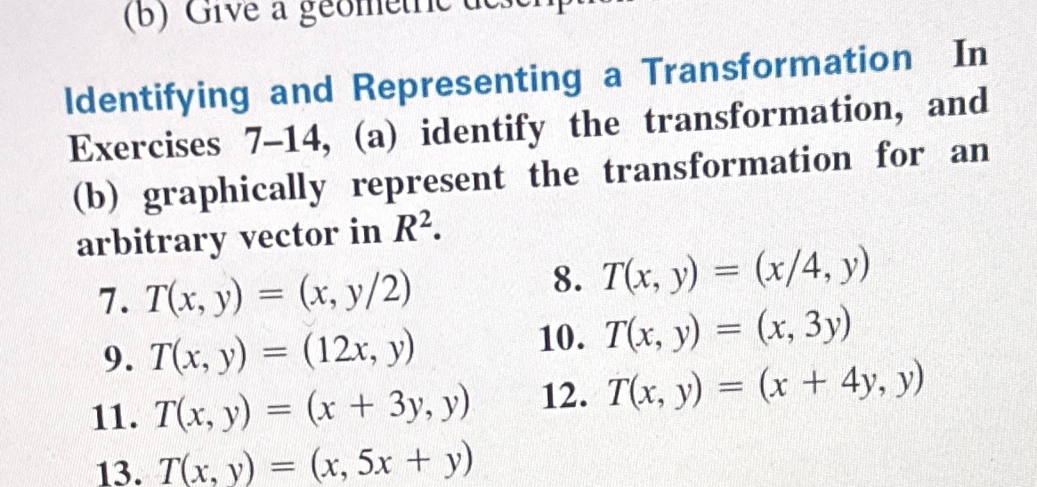 Solved Identifying and Representing a Transformation In | Chegg.com