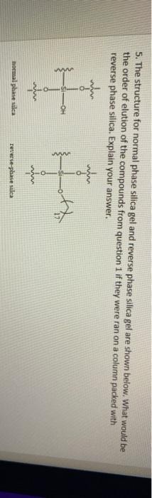 Solved 5. The structure for normal phase silica gel and | Chegg.com