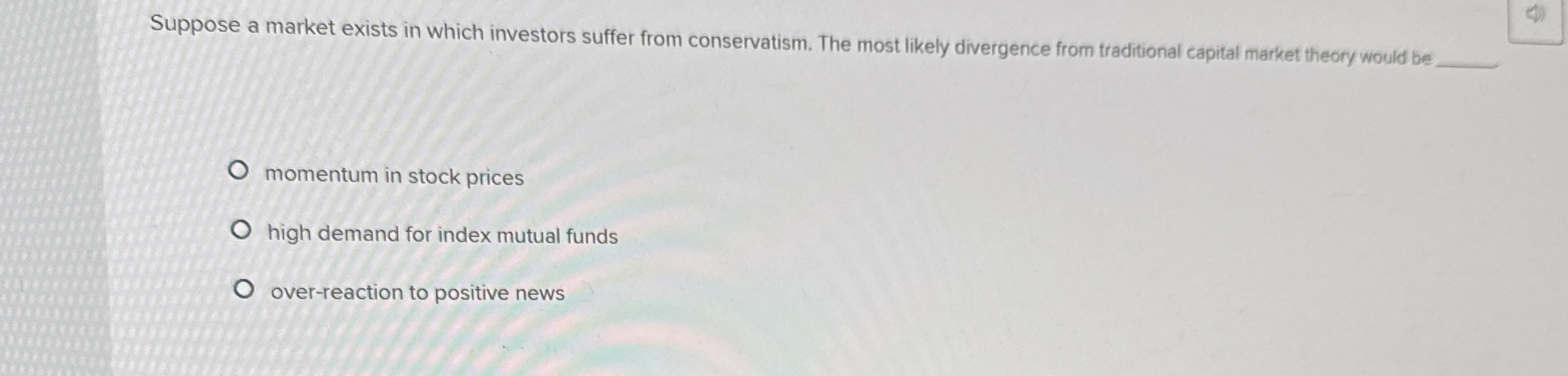 Solved Suppose a market exists in which investors suffer | Chegg.com