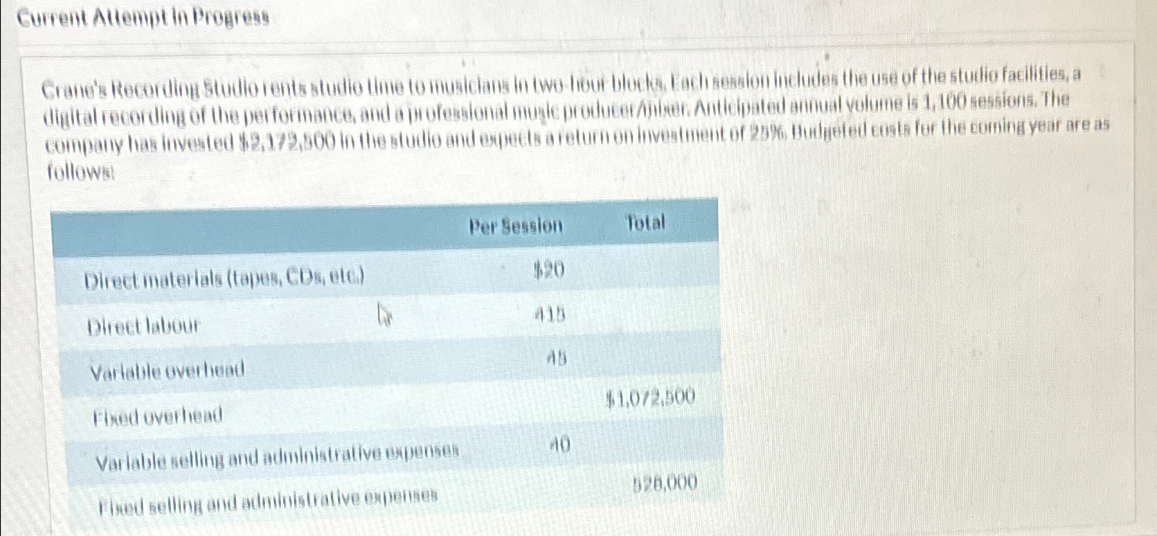 Solved Current Attempt in Progress digital recording of the | Chegg.com