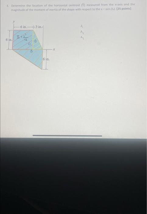 Solved 3. Determine the location of the horizontal centroid | Chegg.com