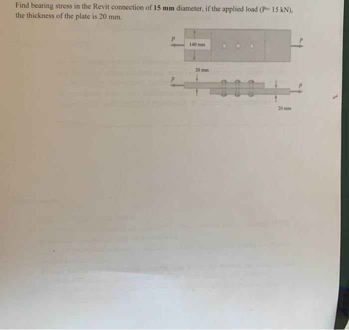 Solved Find bearing stress in the Revit connection of 15 mm | Chegg.com