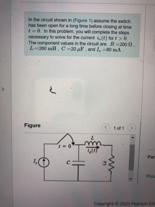 Solved In the circuit shown in (Figure 1) assume the switch | Chegg.com