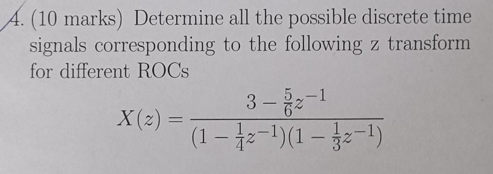 1. (10 marks) Determine all the possible discrete | Chegg.com