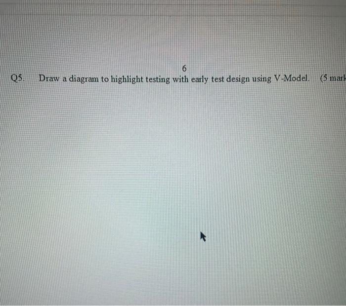 Solved Q5 6 Draw a diagram to highlight testing with early | Chegg.com