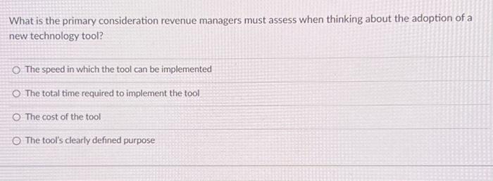 What is the primary consideration revenue managers | Chegg.com