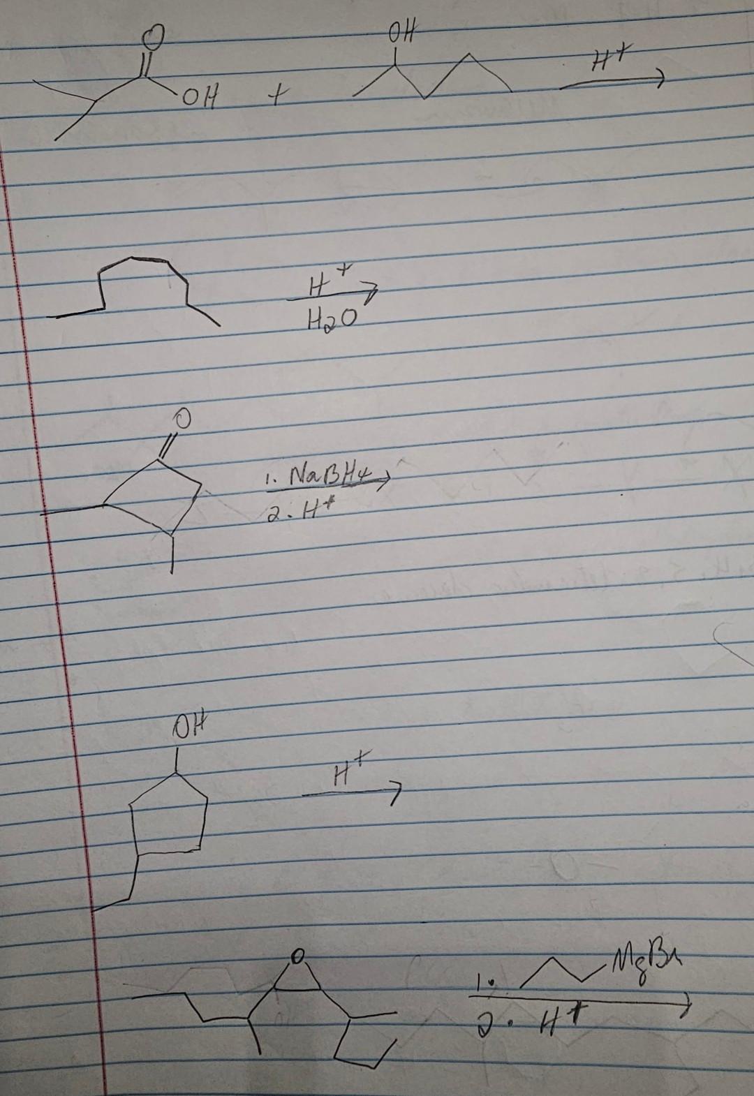 Solved > H2OH+ 1. NaBH4 2. H+ | Chegg.com