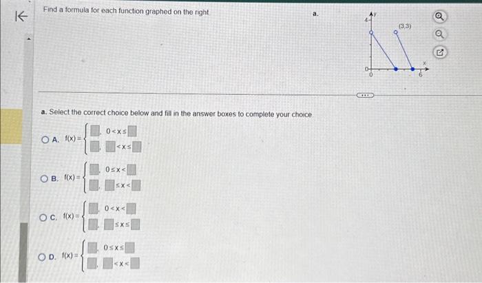 Solved Find a formula for each function graphed on the right | Chegg.com