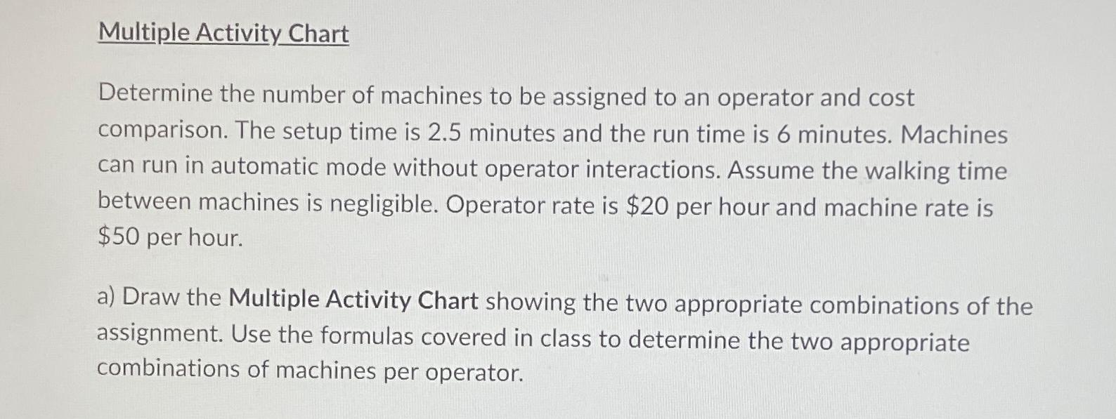 Solved Multiple Activity ChartDetermine the number of | Chegg.com