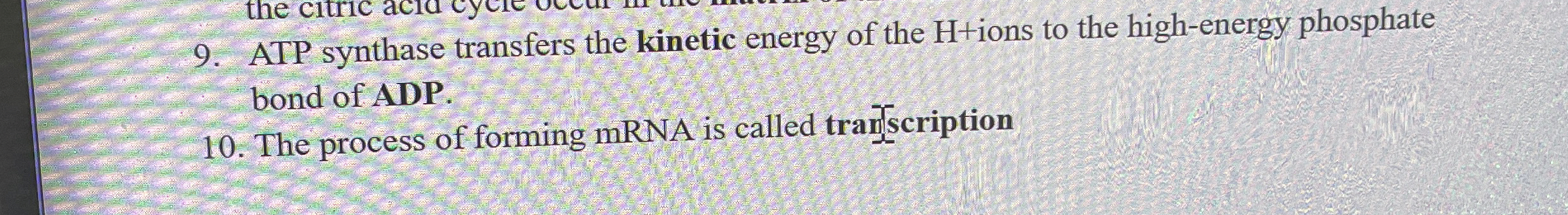 Solved ATP synthase transfers the kinetic energy of the | Chegg.com