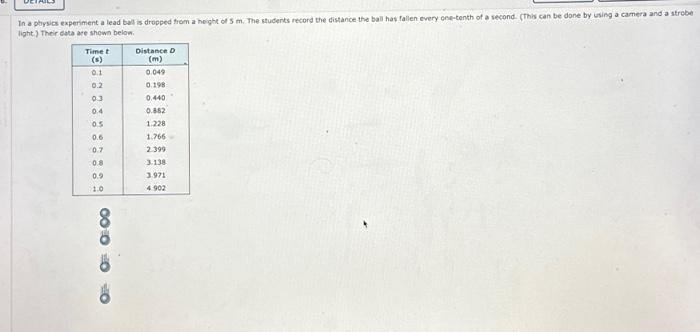 Solved In a physies experiment a lead bel is dropped trem a | Chegg.com