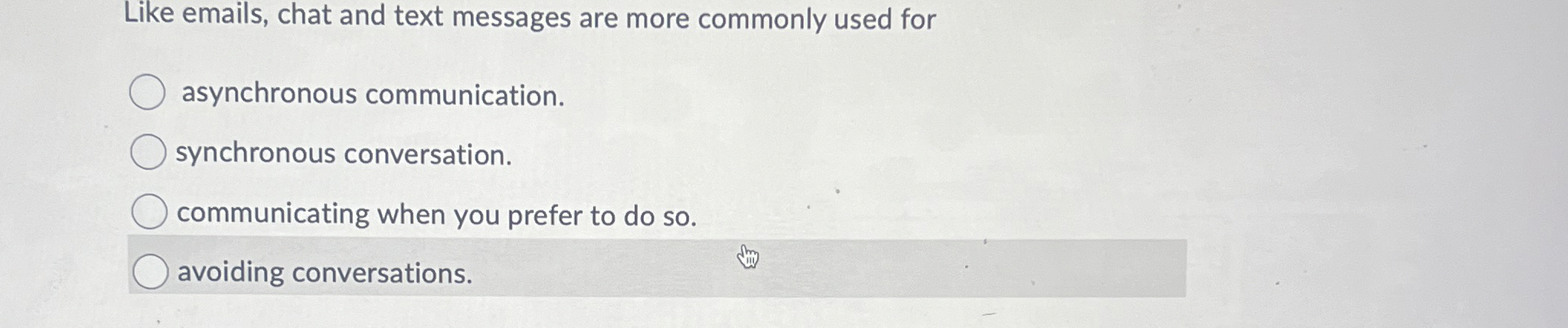 Solved Like emails, chat and text messages are more commonly | Chegg.com