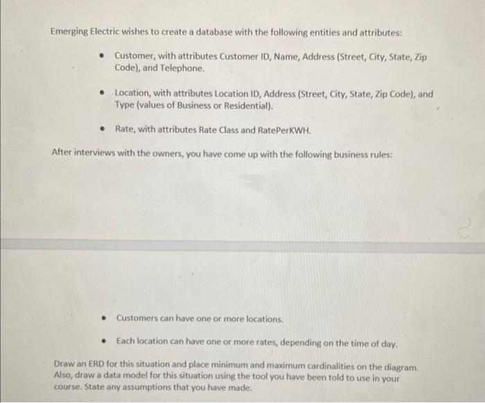 Solved Please Draw ERDs and EERD, using a proper diagram | Chegg.com