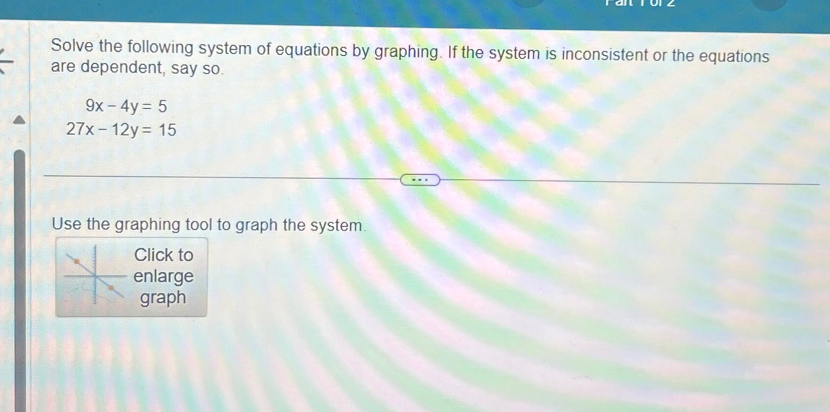 Solved Solve the following system of equations by graphing. | Chegg.com