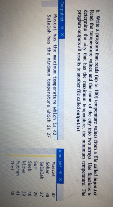 Solved 6. Write a program that reads (up to 100) temperature | Chegg.com