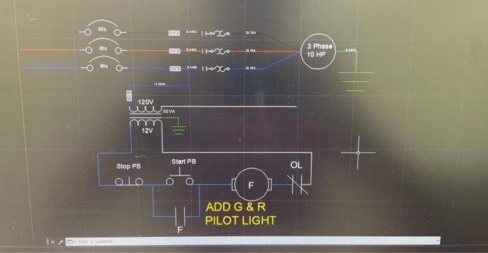 Solved using same diagram, just adding a green and red pilot | Chegg.com