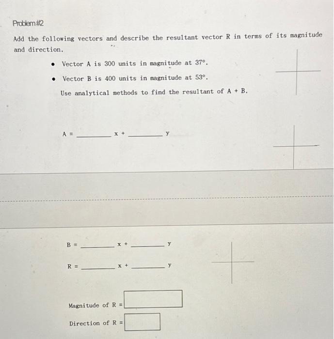 Solved Hooem?2 Add the following vectors and describe the | Chegg.com