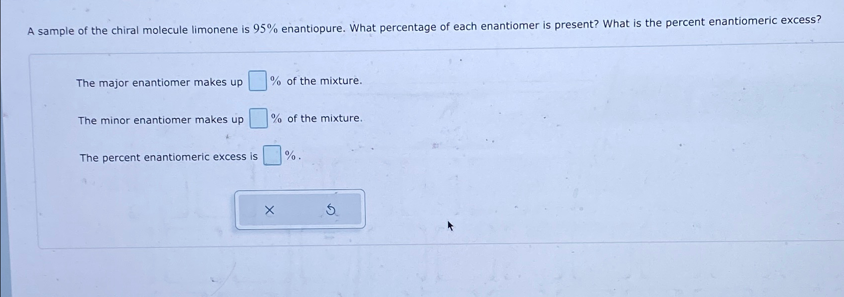 Solved A sample of the chiral molecule limonene is 95% | Chegg.com