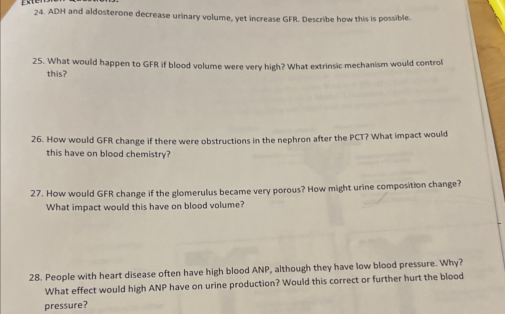 Solved ADH and aldosterone decrease urinary volume, yet | Chegg.com