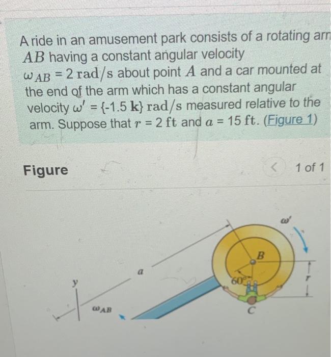 Solved A ride in an amusement park consists of a rotating | Chegg.com