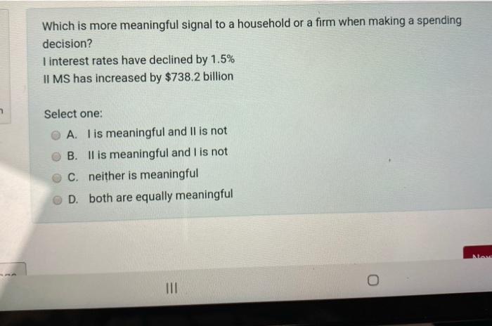 Solved Which is more meaningful signal to a household or a | Chegg.com