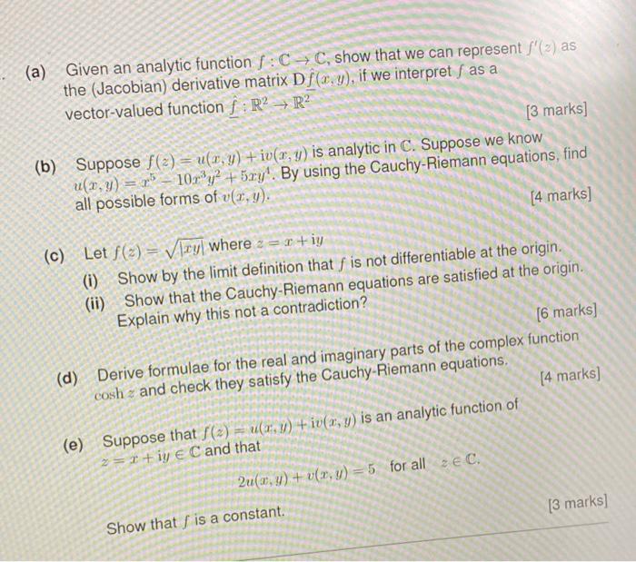 Solved (a) Given an analytic function : C C, show that we | Chegg.com