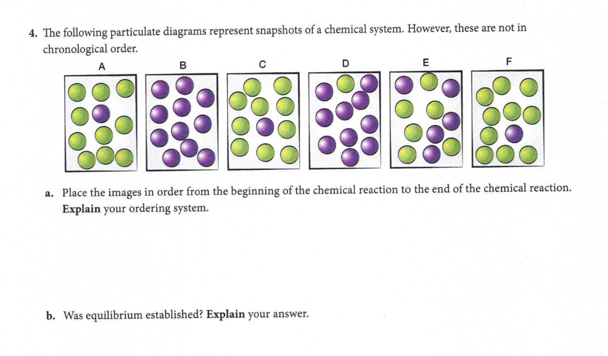 Solved The following particulate diagrams represent | Chegg.com