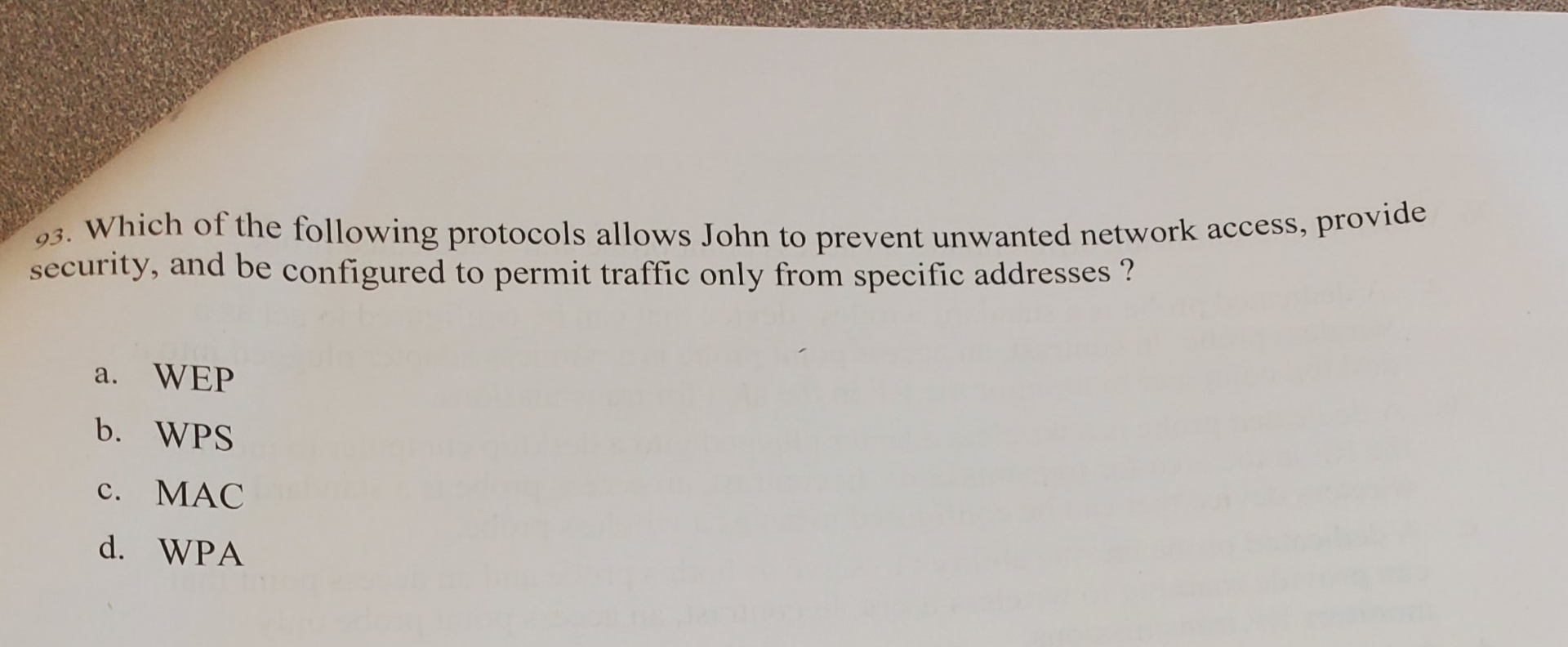 Solved Which of the following protocols allows John to | Chegg.com